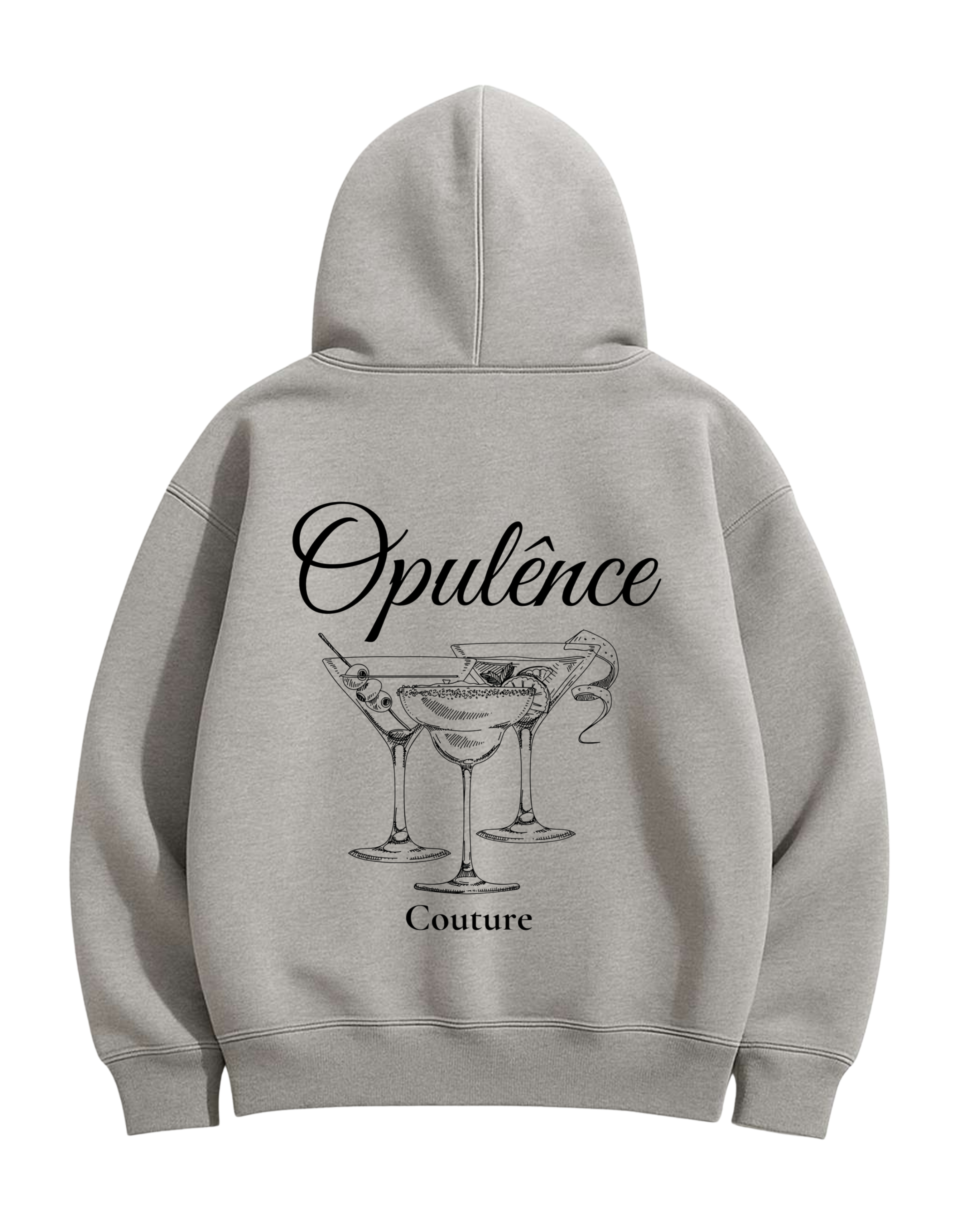 Cocktail hoodie grey – OpulenceCouture